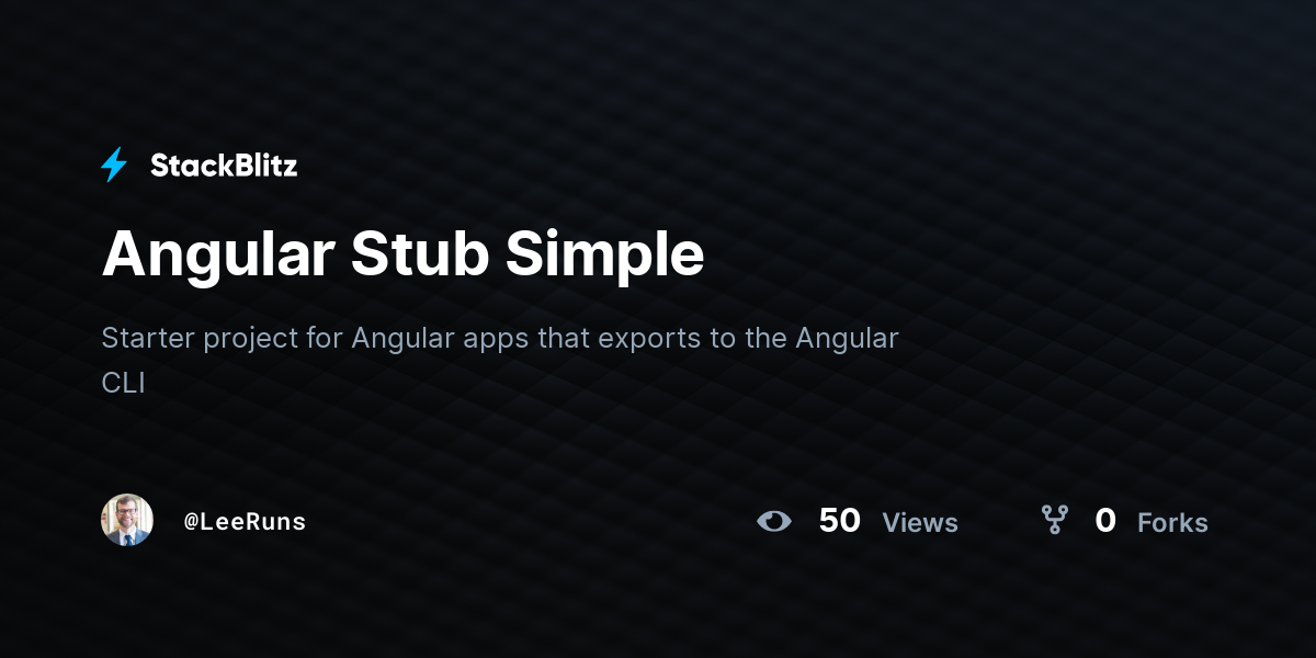Angular Stub Simple Stackblitz
