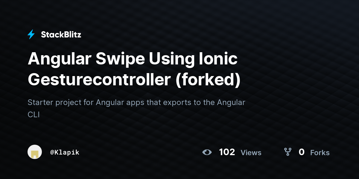 Angular Swipe Using Ionic Gesturecontroller (forked) - StackBlitz