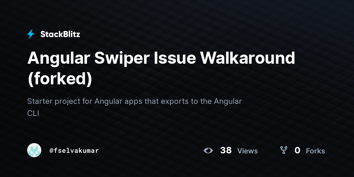 Angular Swiper Issue Walkaround (forked) - StackBlitz Angular Swiper Issue Walkaround (forked) - StackBlitz