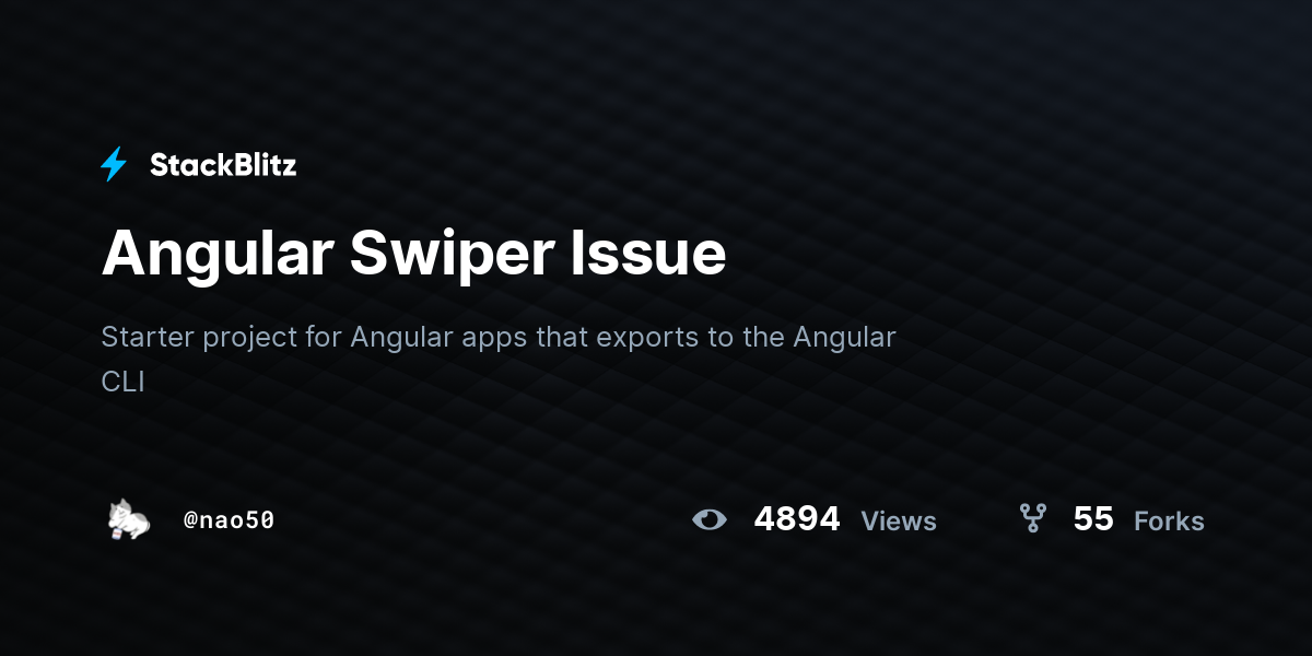 Angular Swiper Issue - StackBlitz Angular Swiper Issue - StackBlitz
