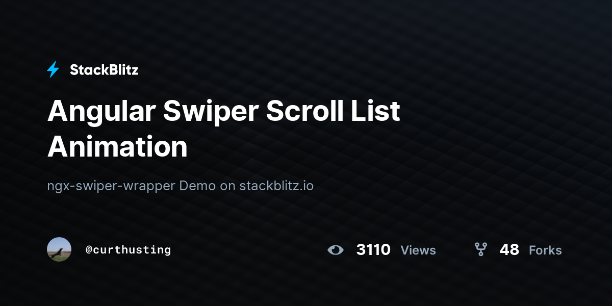 Angular Swiper Scroll List Animation - StackBlitz