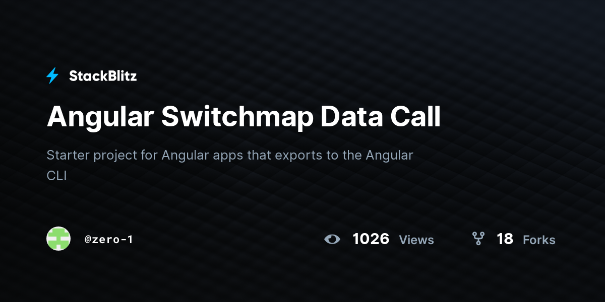 Angular Switchmap Data Call - StackBlitz