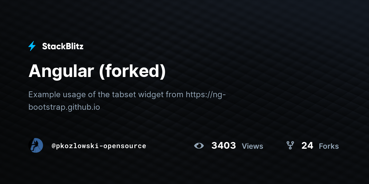Angular (forked) - StackBlitz