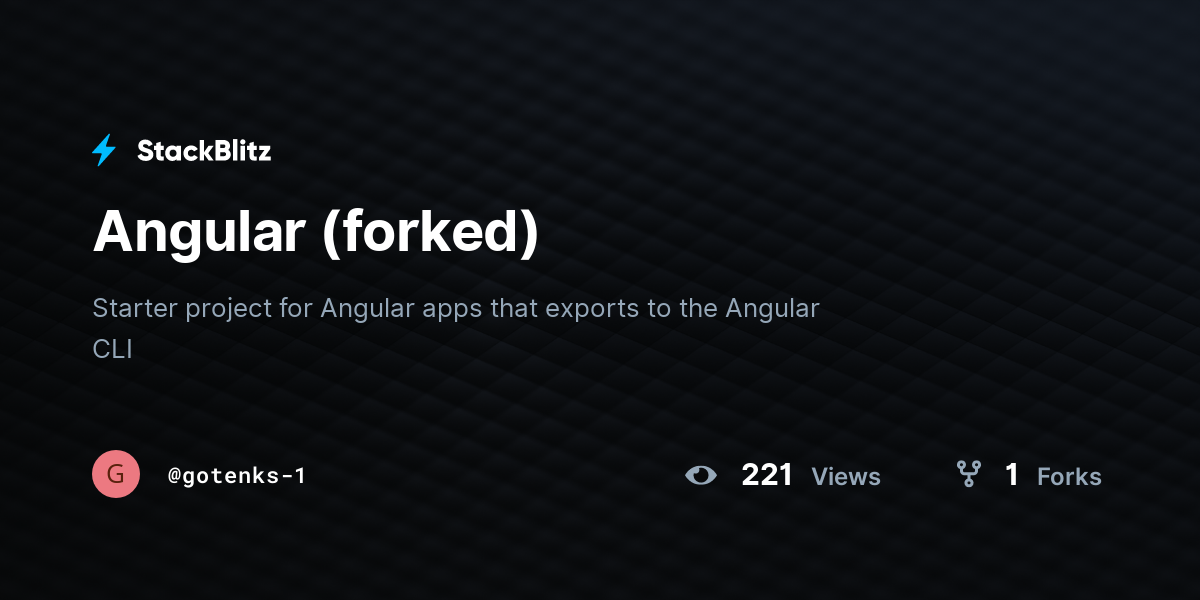 Angular (forked) - StackBlitz