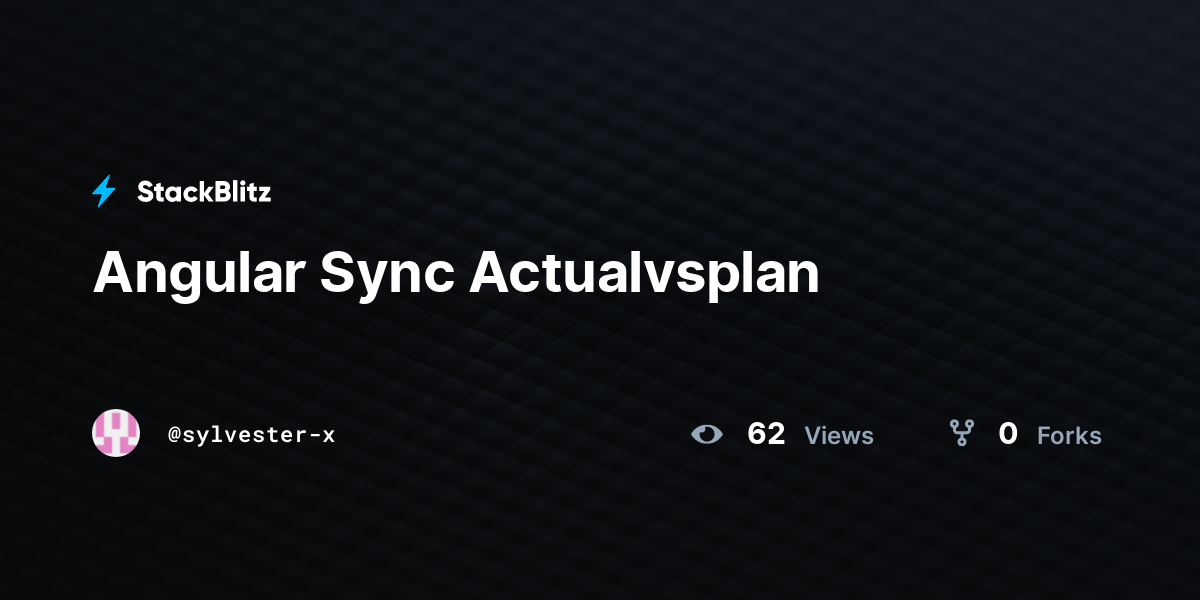 Angular Sync Actualvsplan - StackBlitz