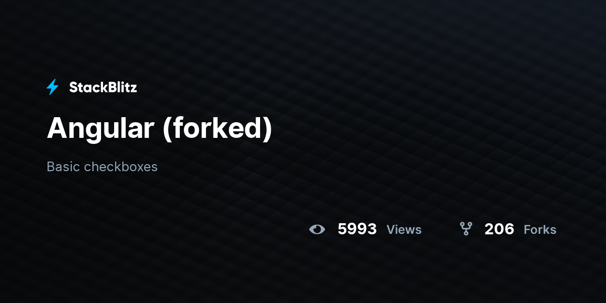 Angular (forked) - StackBlitz