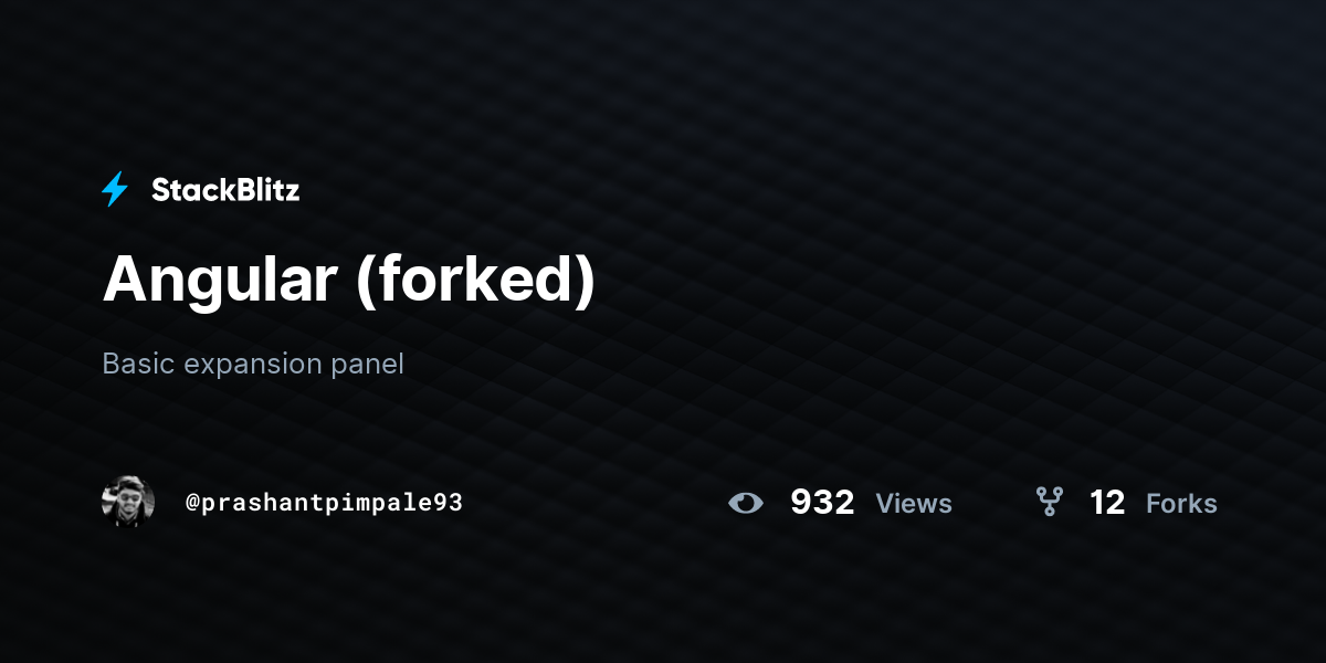 Angular (forked) - StackBlitz