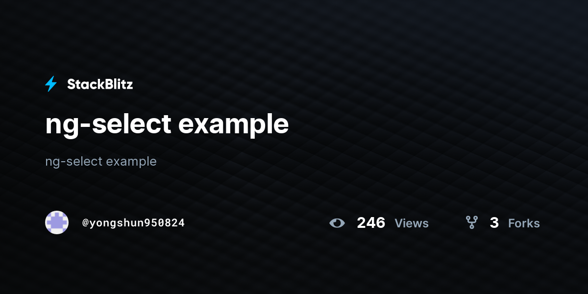 ng-select example - StackBlitz