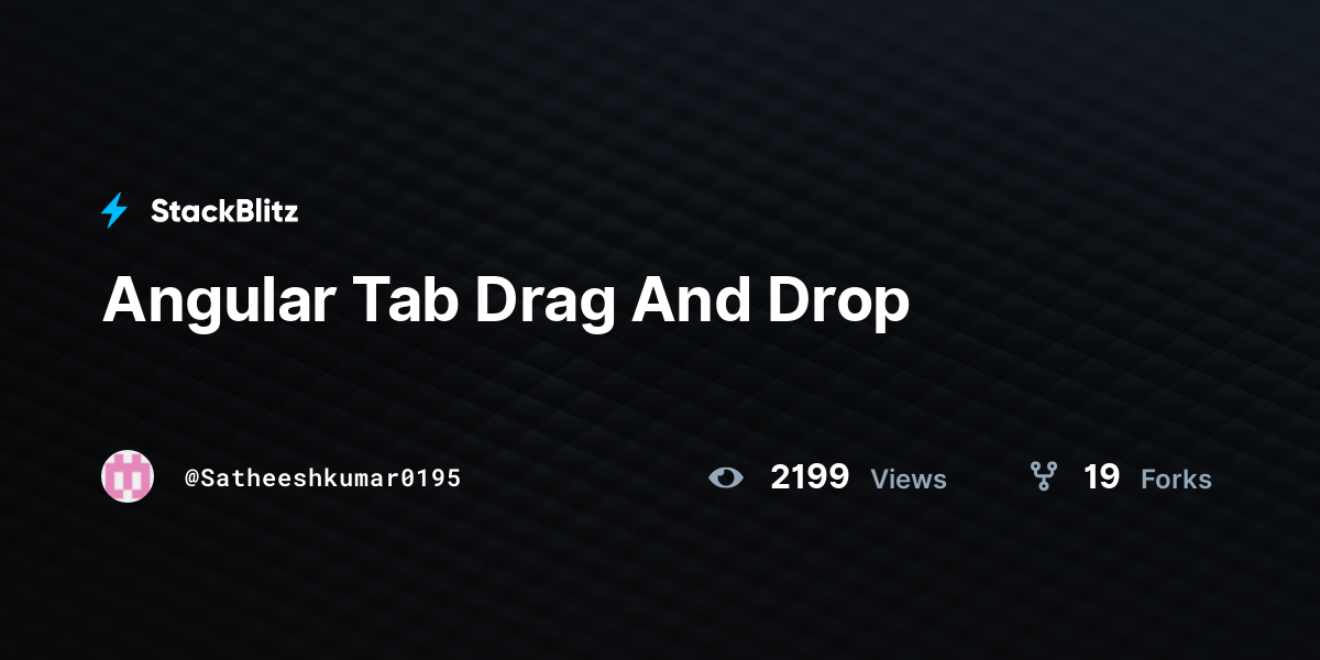 Angular Tab Drag And Drop - StackBlitz