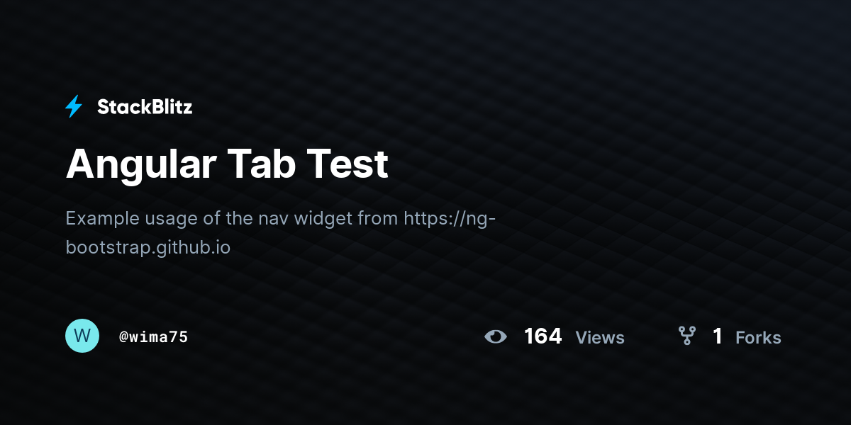 Angular Tab Test - StackBlitz Angular Tab Test - StackBlitz