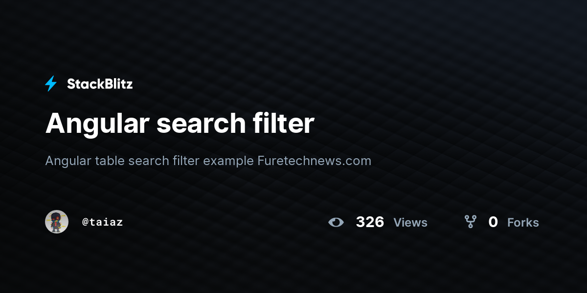 Angular search filter - StackBlitz