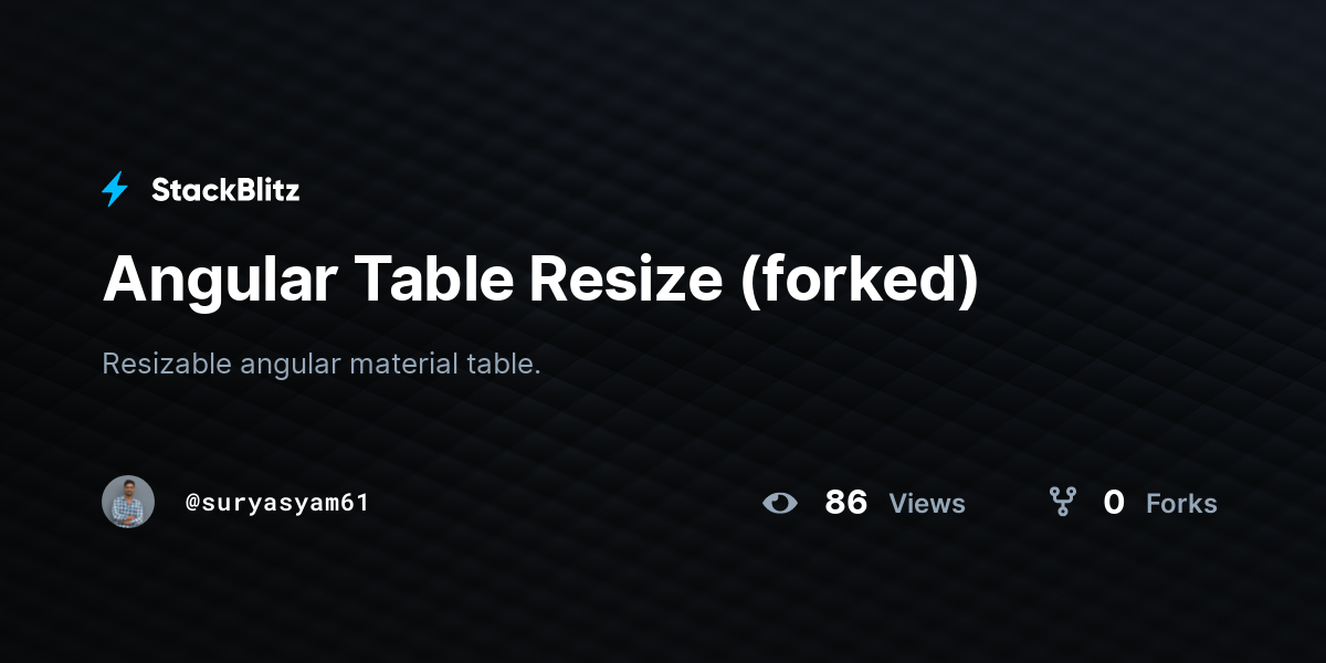 Angular Table Resize (forked) - StackBlitz