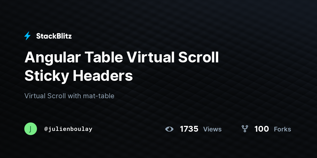 Angular Table Virtual Scroll Sticky Headers - StackBlitz