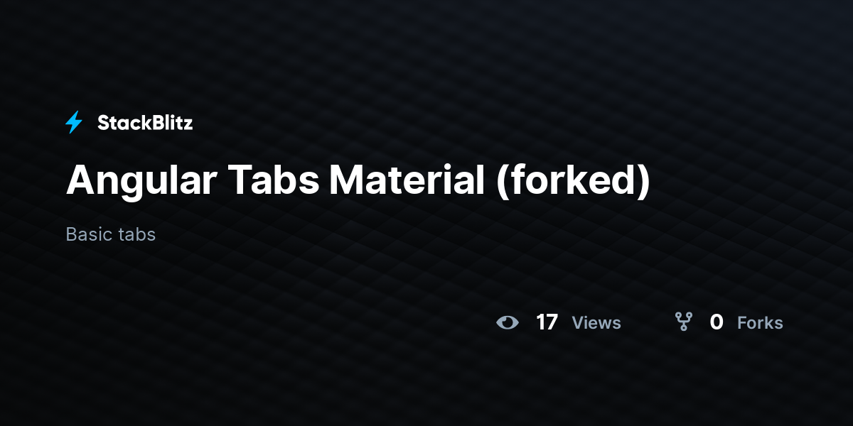Angular Tabs Material (forked) - StackBlitz