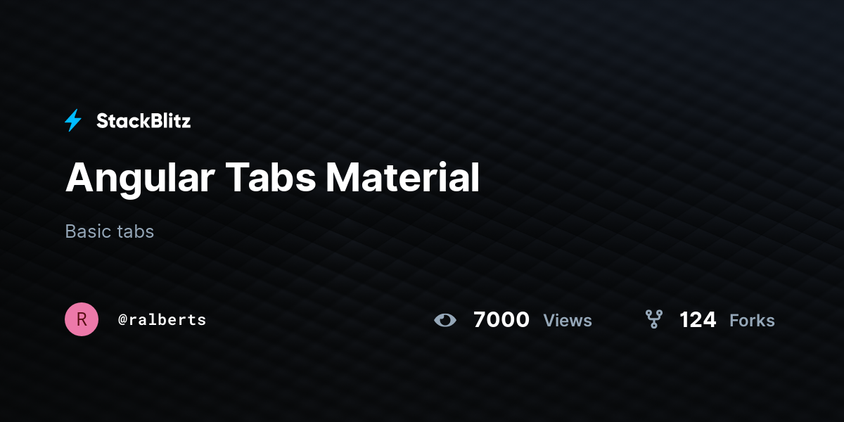 Angular Tabs Material - StackBlitz Angular Tabs Material - StackBlitz