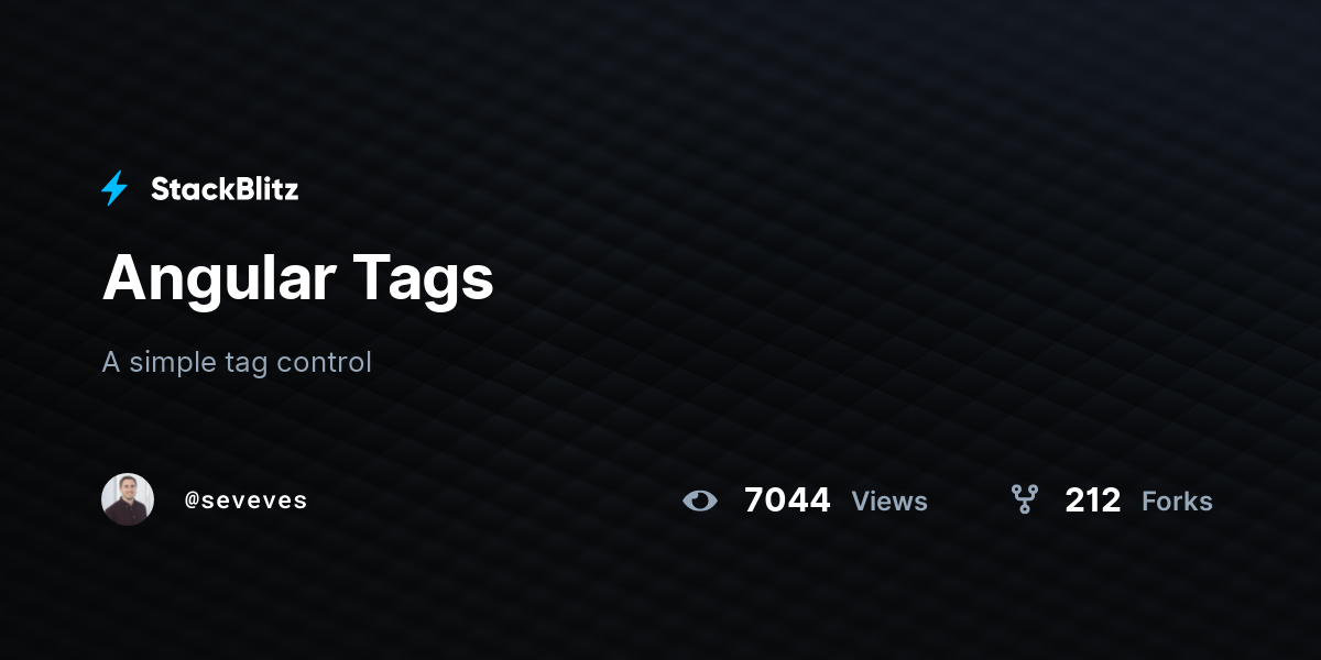 Angular Tags - StackBlitz