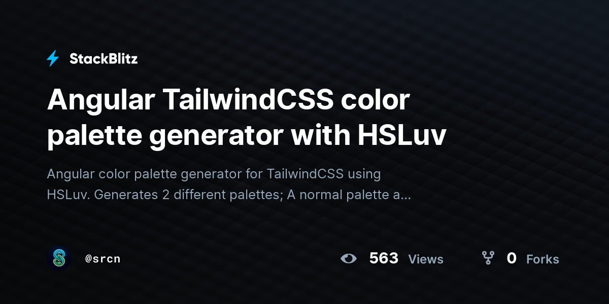 Angular TailwindCSS color palette generator with HSLuv - StackBlitz