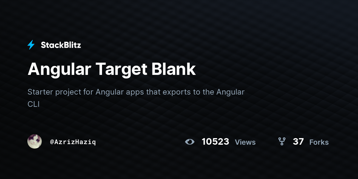 Angular Target Blank - StackBlitz