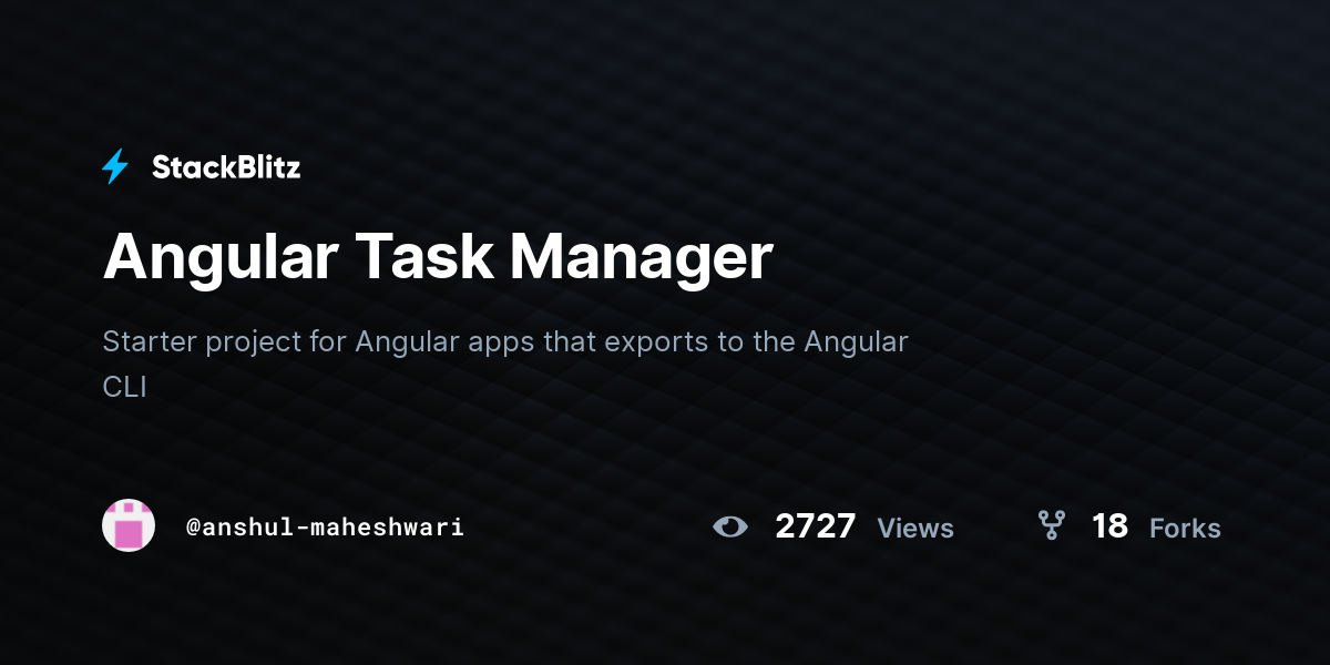 Angular Task Manager - StackBlitz