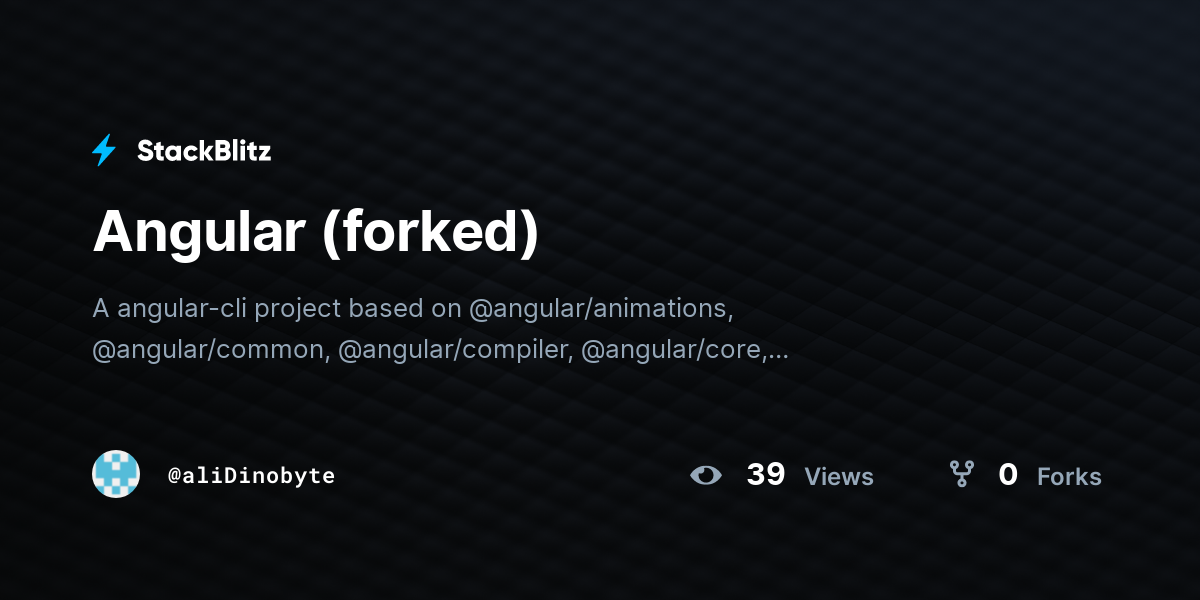 Angular (forked) - StackBlitz