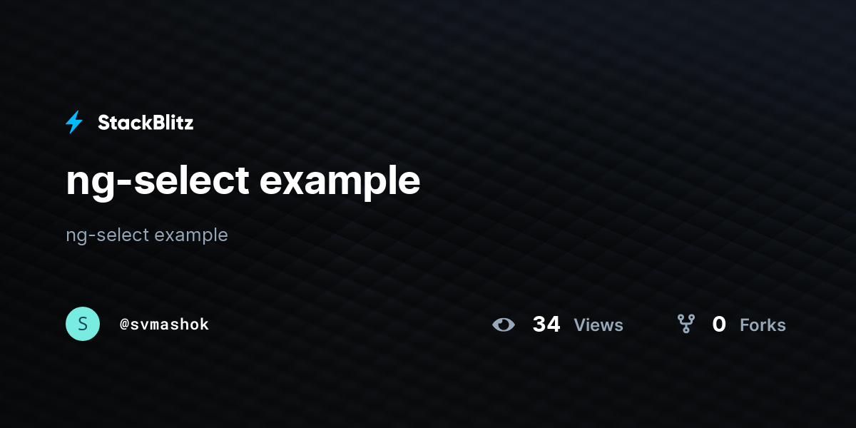 ng-select example - StackBlitz