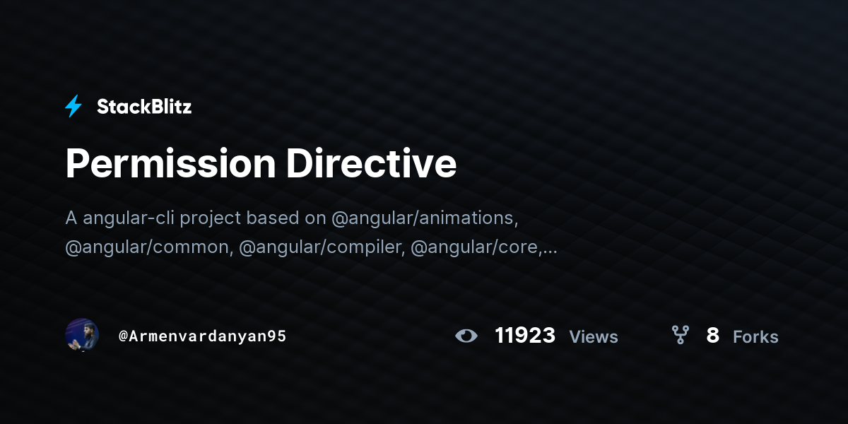 Permission Directive - StackBlitz