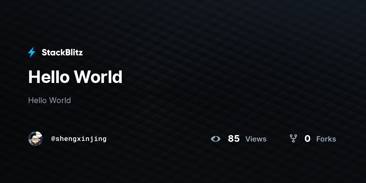 Hello World - StackBlitz