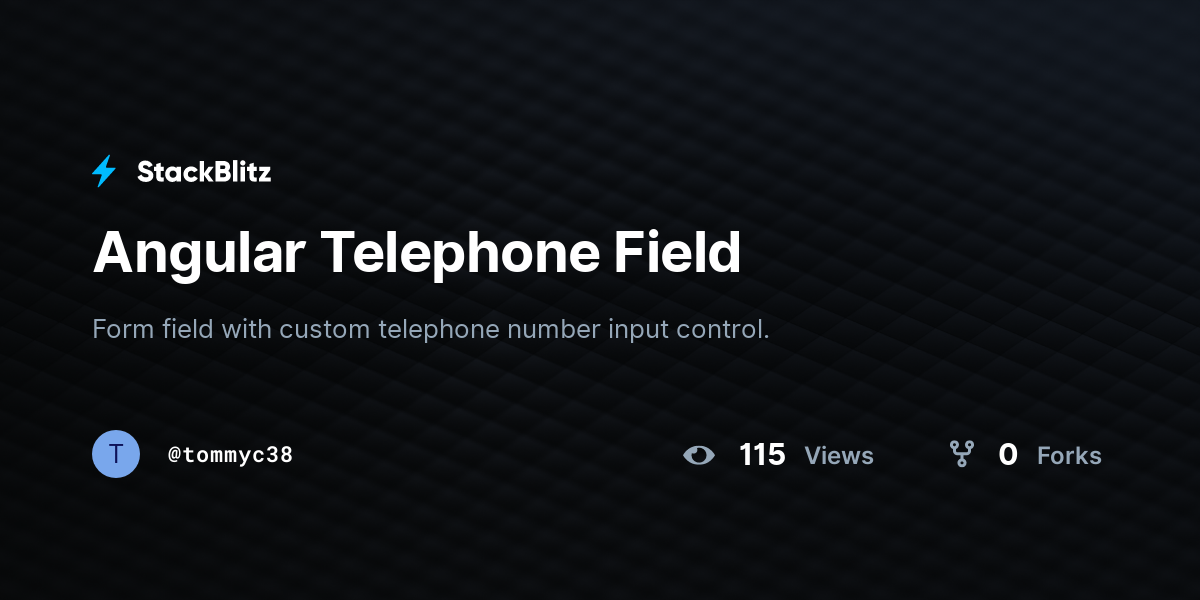 Angular Telephone Field - StackBlitz