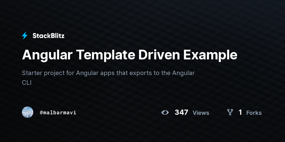 Angular Template Driven Example - StackBlitz