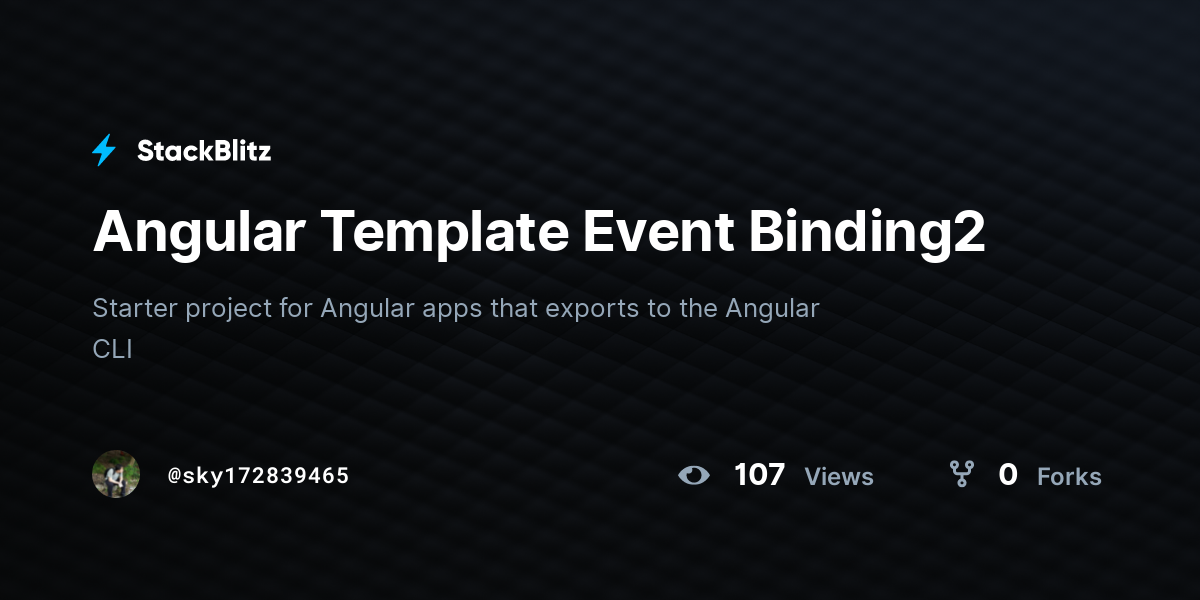 Angular Template Event Binding2 - StackBlitz