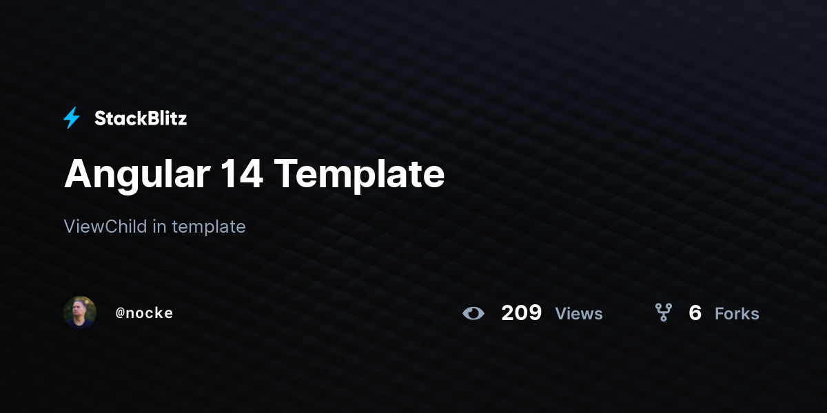 Angular 14 Template - StackBlitz