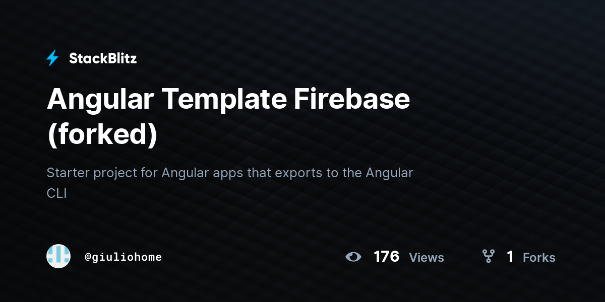 Angular Template Firebase (forked) - StackBlitz