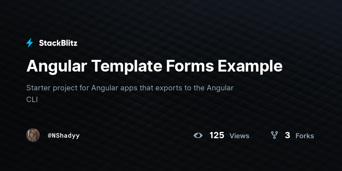 Angular Template Forms Example - StackBlitz