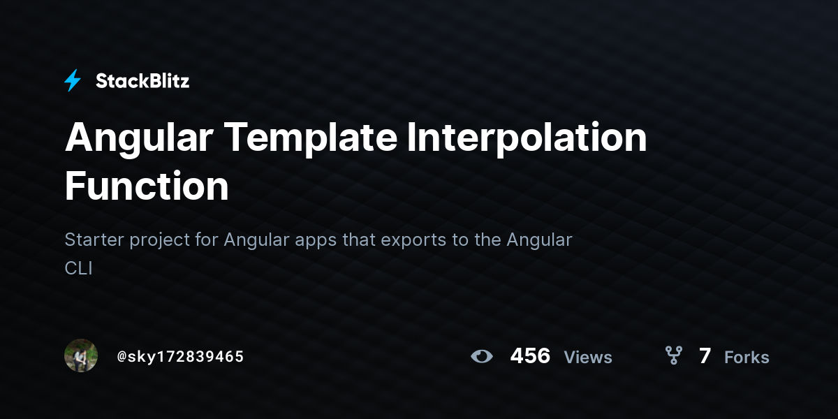 Angular Template Interpolation Function - StackBlitz