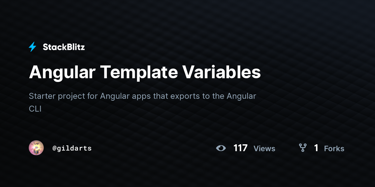 Angular Template Variables - StackBlitz