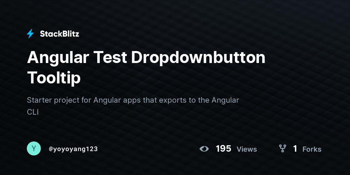 Angular Test Dropdownbutton Tooltip Stackblitz