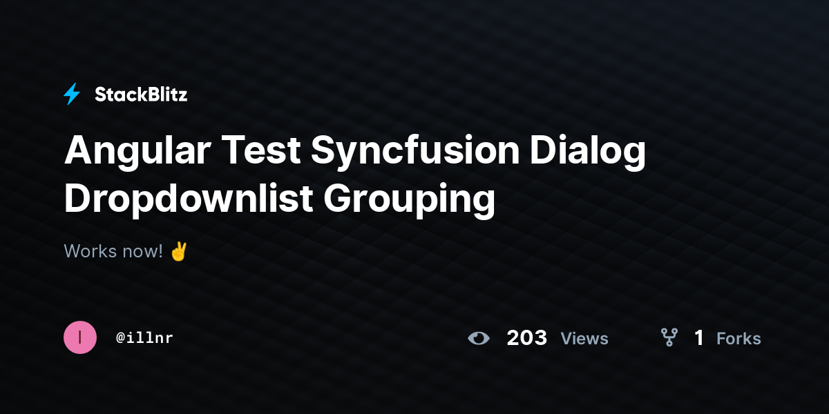 Angular Test Syncfusion Dialog Dropdownlist Grouping - StackBlitz Angular Test Syncfusion Dialog Dropdownlist Grouping - StackBlitz