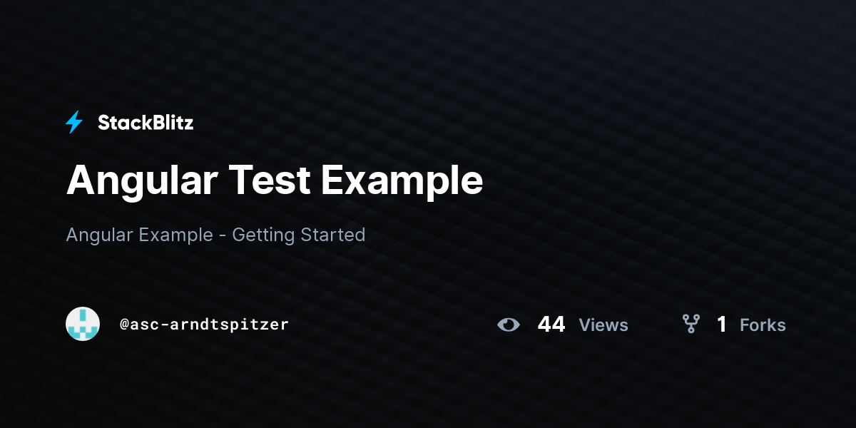 Angular Test Example - StackBlitz