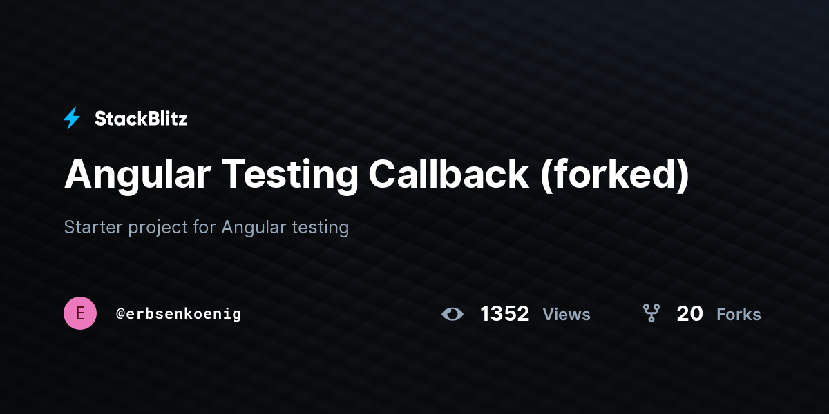 Angular Testing Callback Forked Stackblitz