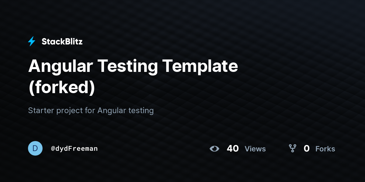 Angular Testing Template (forked) - StackBlitz Angular Testing Template (forked) - StackBlitz