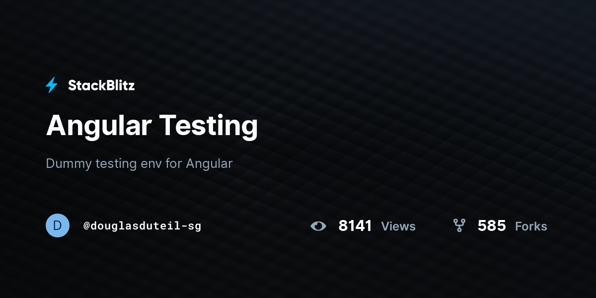 Angular Testing - StackBlitz