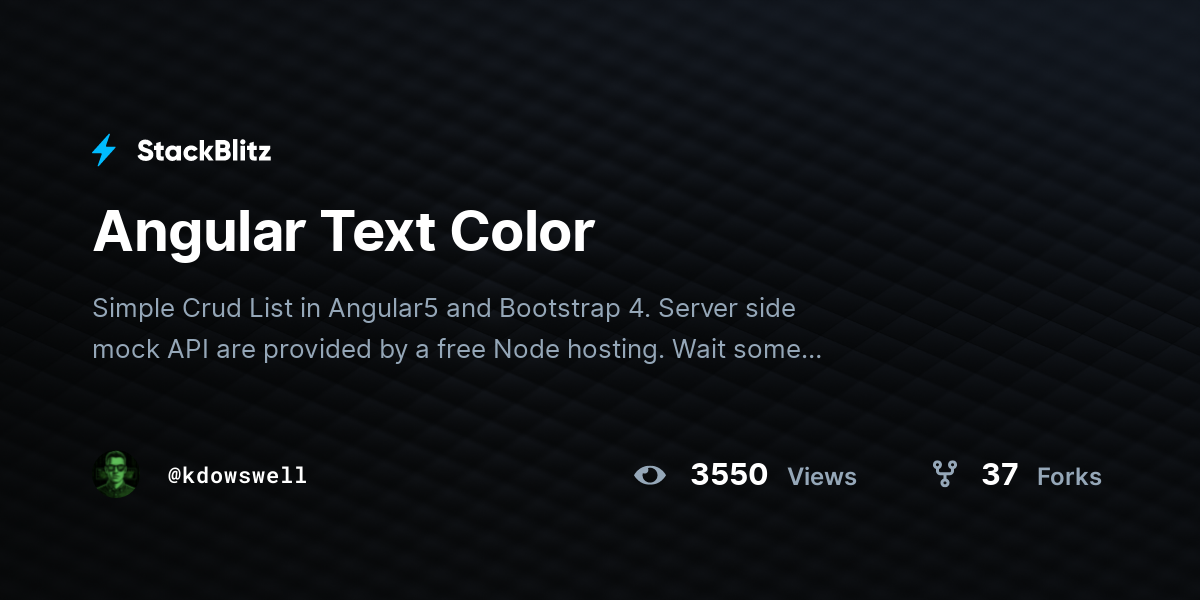 Angular Text Color - StackBlitz