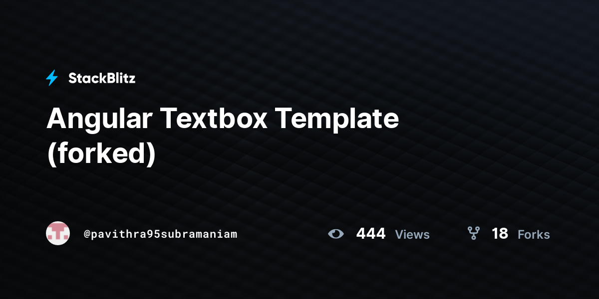 Angular Textbox Template forked StackBlitz