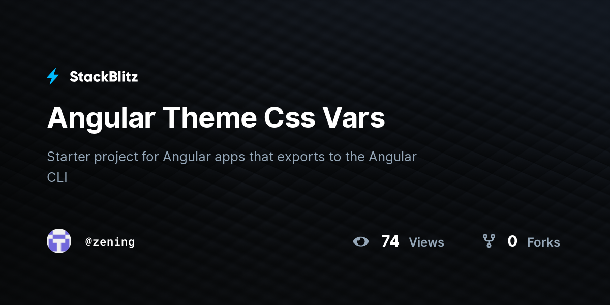 Angular Theme Css Vars - StackBlitz