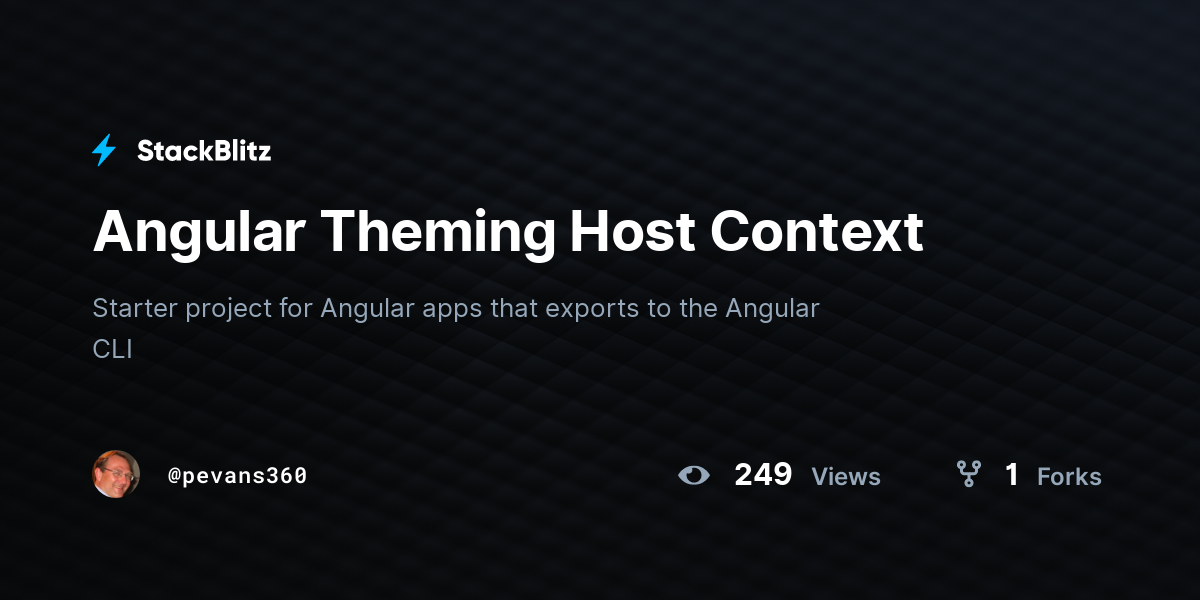Angular Theming Host Context - StackBlitz