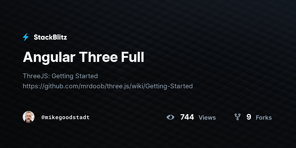 Angular Three Full - StackBlitz