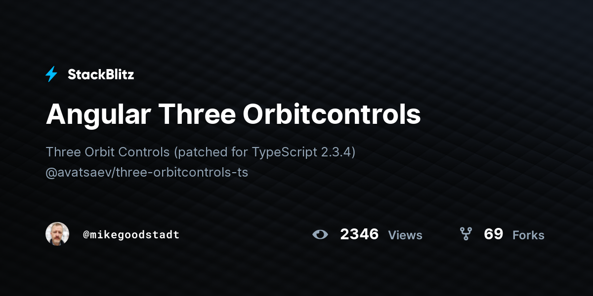 Angular Three Orbitcontrols - StackBlitz