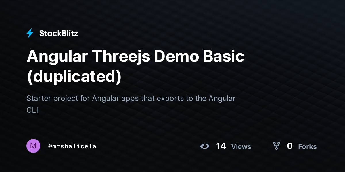 Angular Threejs Demo Basic (duplicated) - StackBlitz