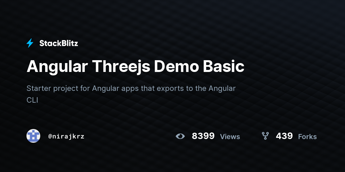 Angular Threejs Demo Basic Stackblitz