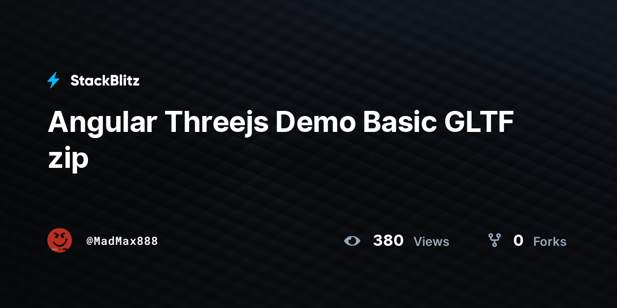 Angular Threejs Demo Basic GLTF zip - StackBlitz